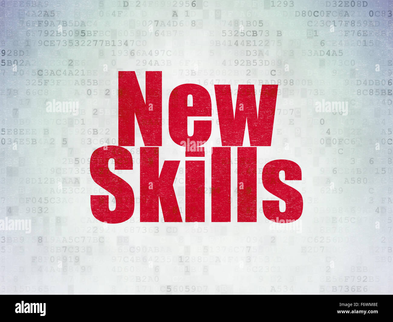 Learning concept: New Skills on Digital Paper background Stock Photo ...