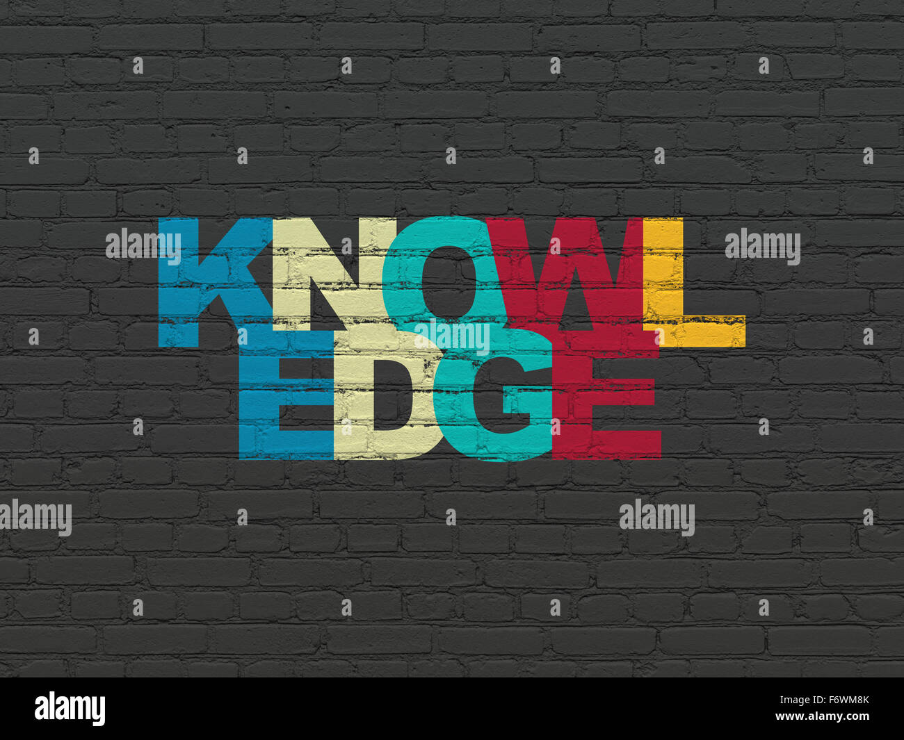 Education concept: Knowledge on wall background Stock Photo - Alamy