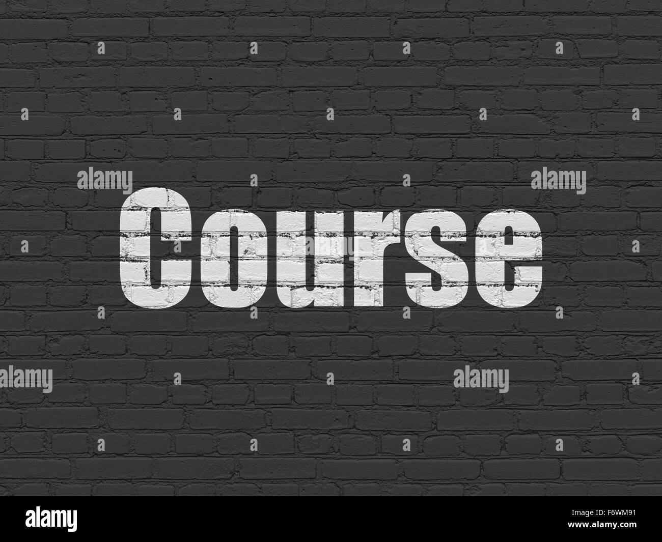 Learning concept: Course on wall background Stock Photo - Alamy