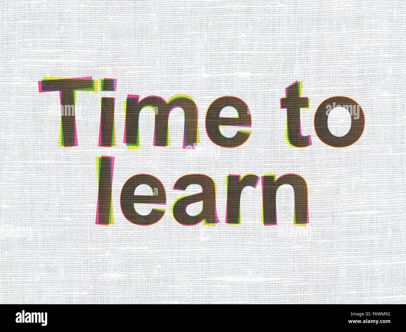 Learning concept: Time to Learn on fabric texture background Stock ...