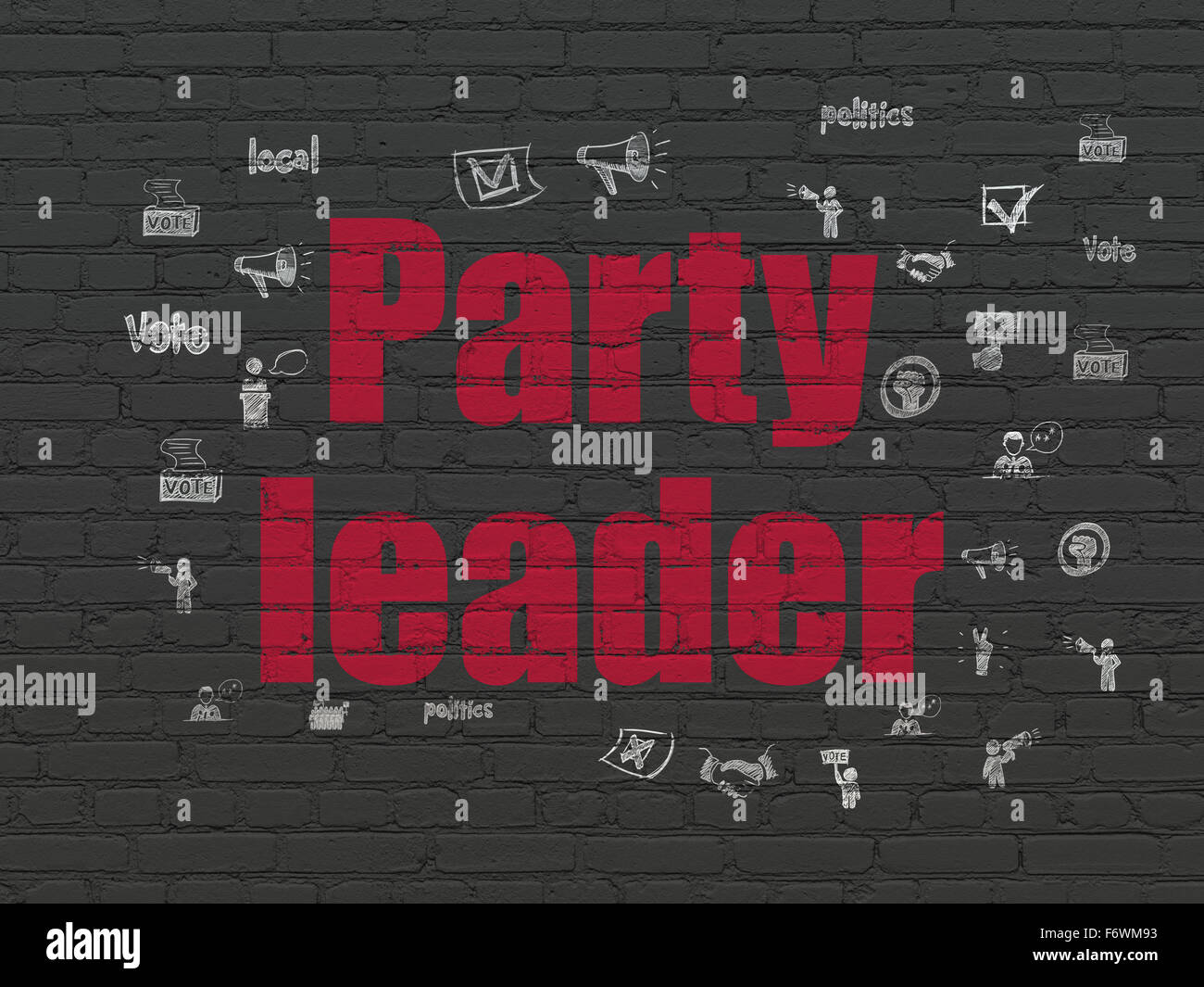 Politics concept: Party Leader on wall background Stock Photo - Alamy