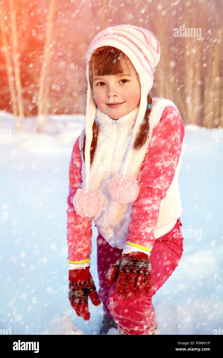 girl in the winter. child outdoors Stock Photo - Alamy
