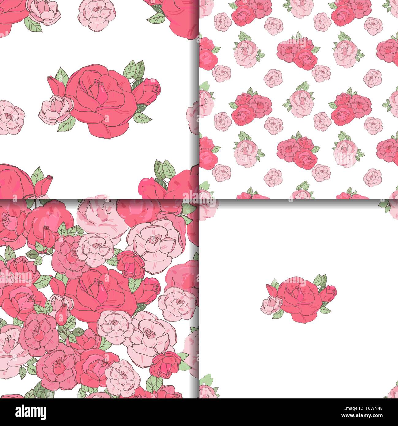 Set of four seamless floral patterns Stock Vector Image & Art - Alamy