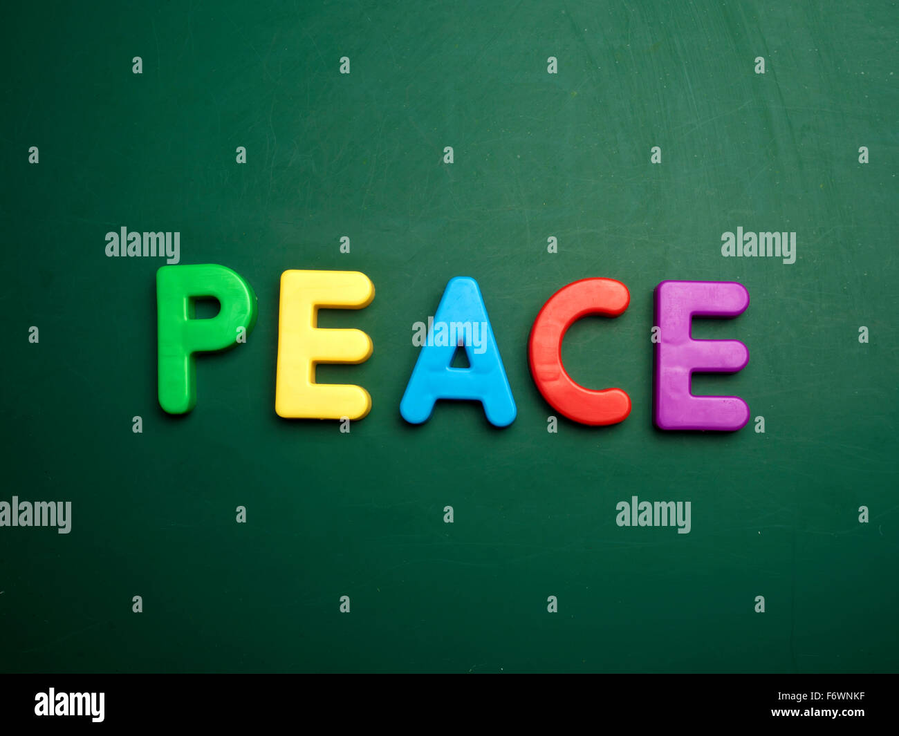 peace concept in colorful letters isolated on blank blackboard Stock ...