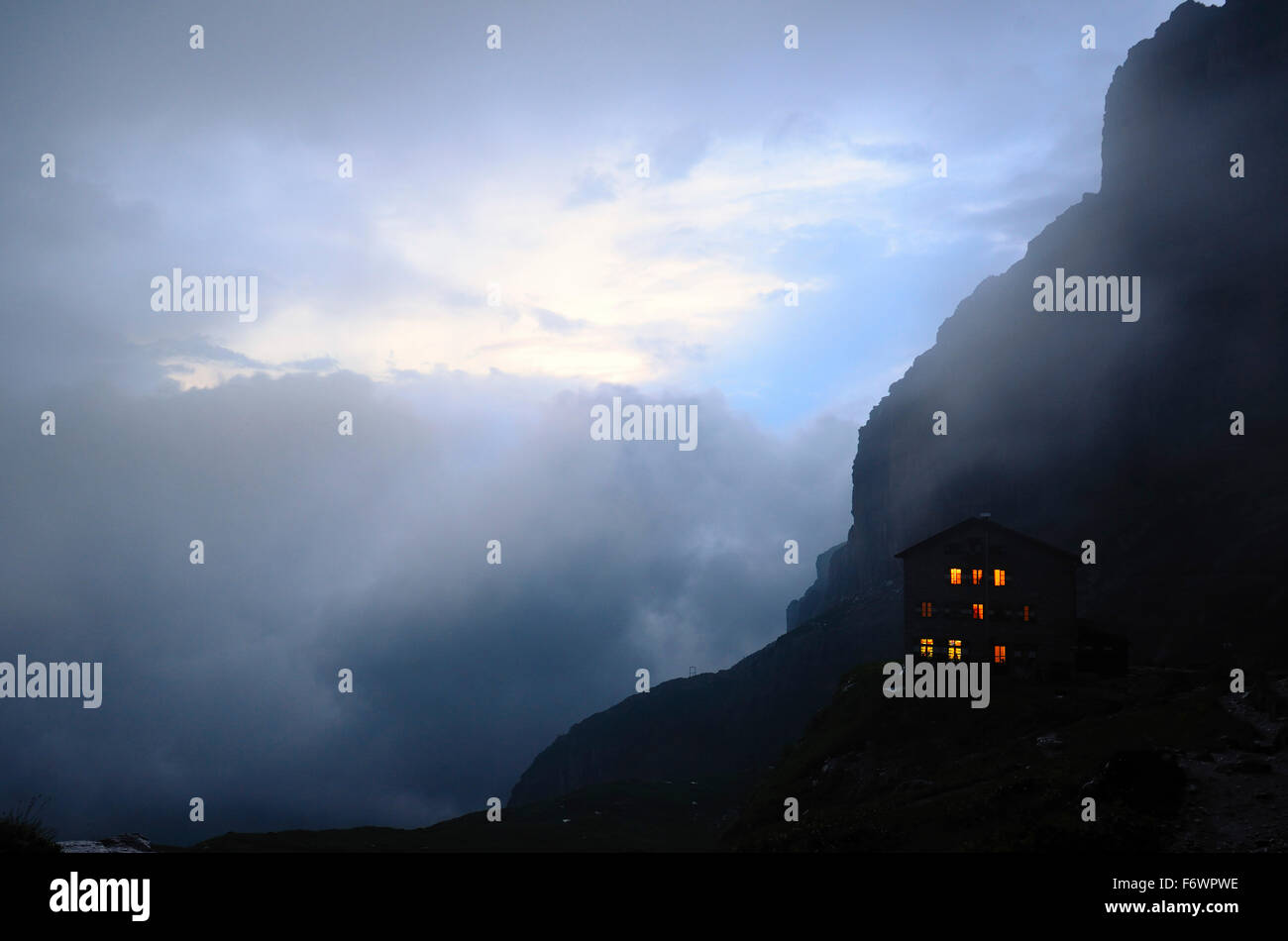 Rifugio Brentei, Brenta Dolomites, Trentino, Italy Stock Photo - Alamy