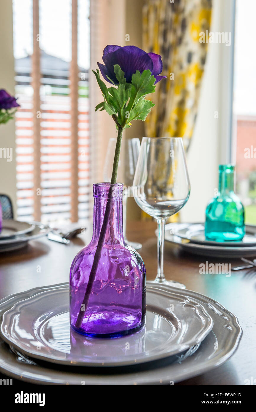 Beautifully dressed table in a domestic dining room Stock Photo - Alamy