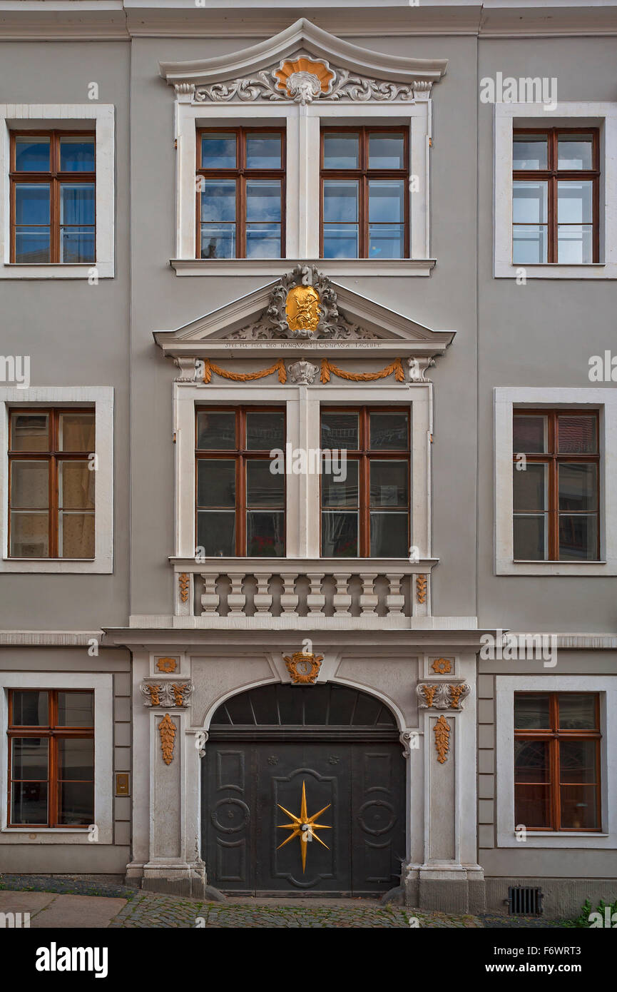 Restored 18th century facade, Görlitz, Oberlausitz, Saxony, Germany ...