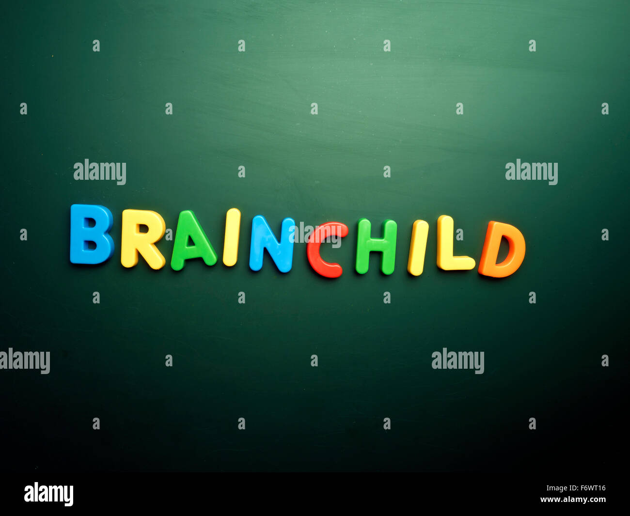 brainchild concept in colorful letters isolated on blank blackboard ...