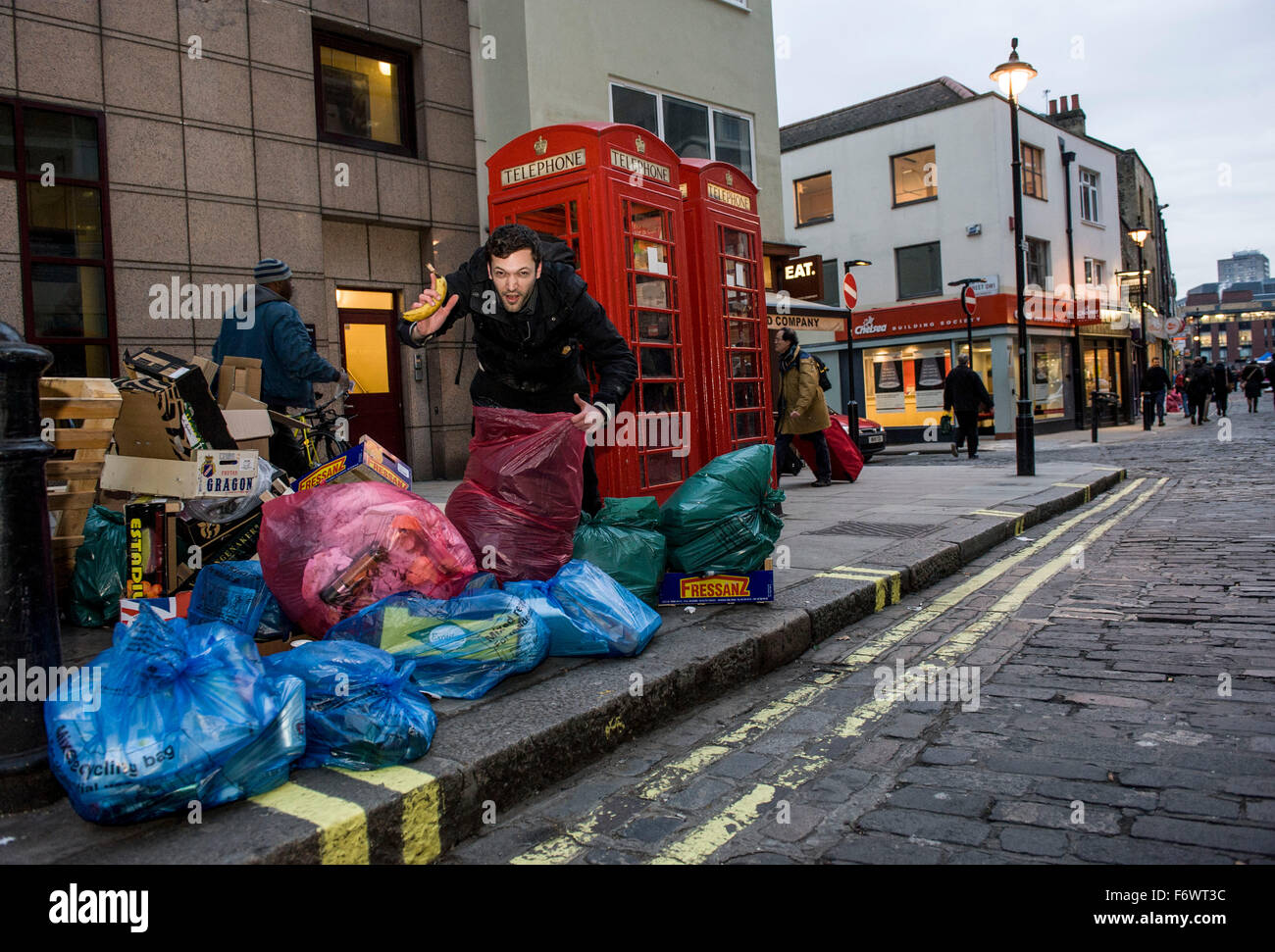 scavenging for edible food waste , Stratton Ground , London Sw1 and ...