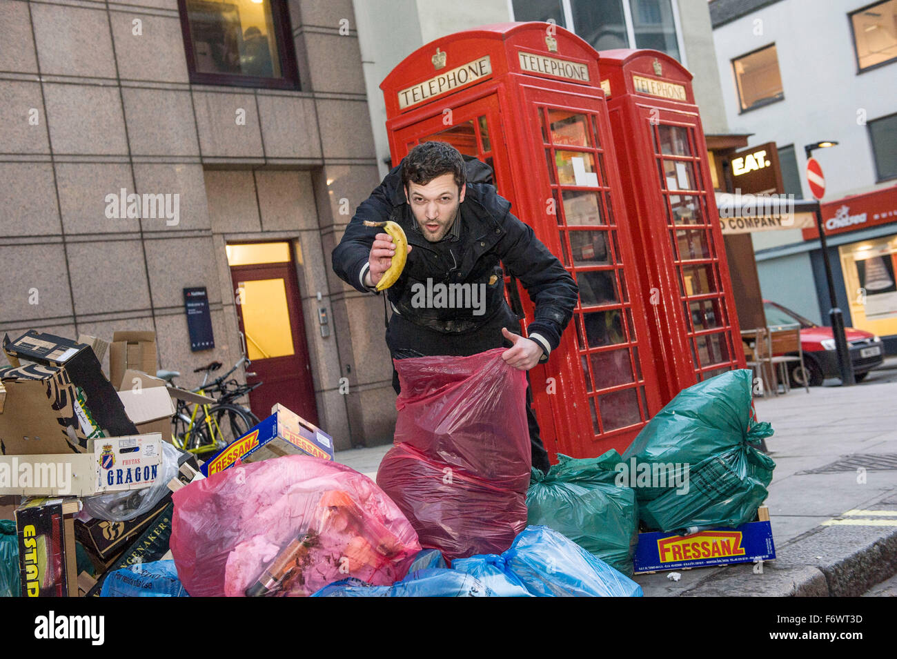 scavenging for edible food waste , Stratton Ground , London Sw1 and ...