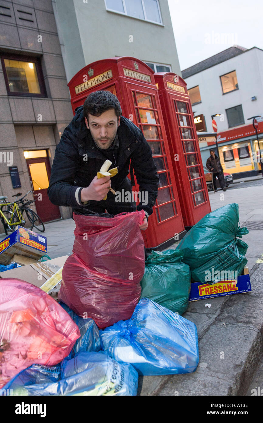 scavenging for edible food waste , Stratton Ground , London Sw1 and ...