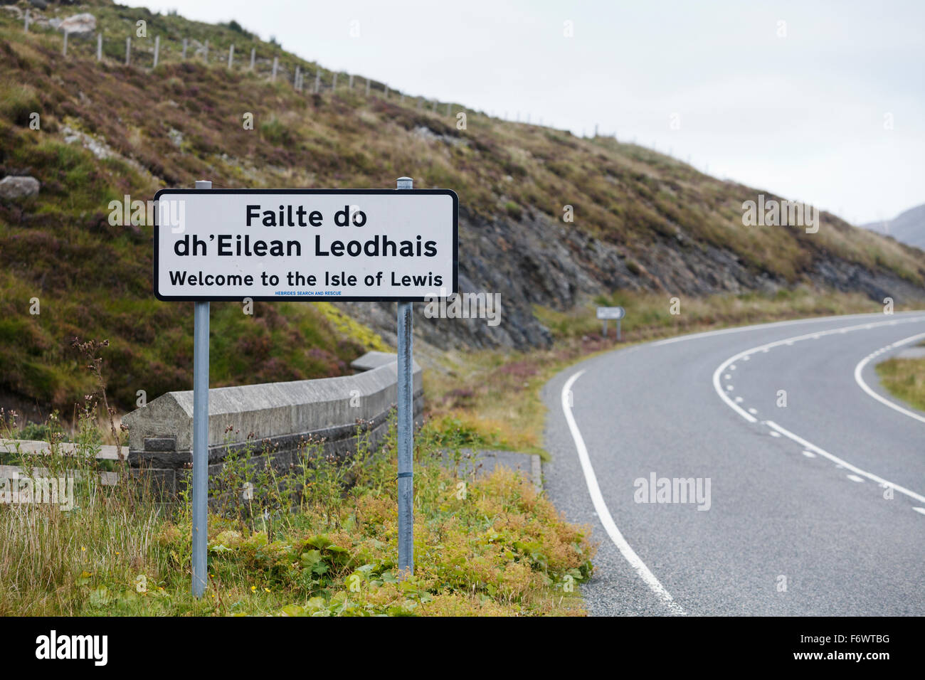 Border sign, Isle of Lewis and Harris. Outer Hebrides, Scotland Stock ...