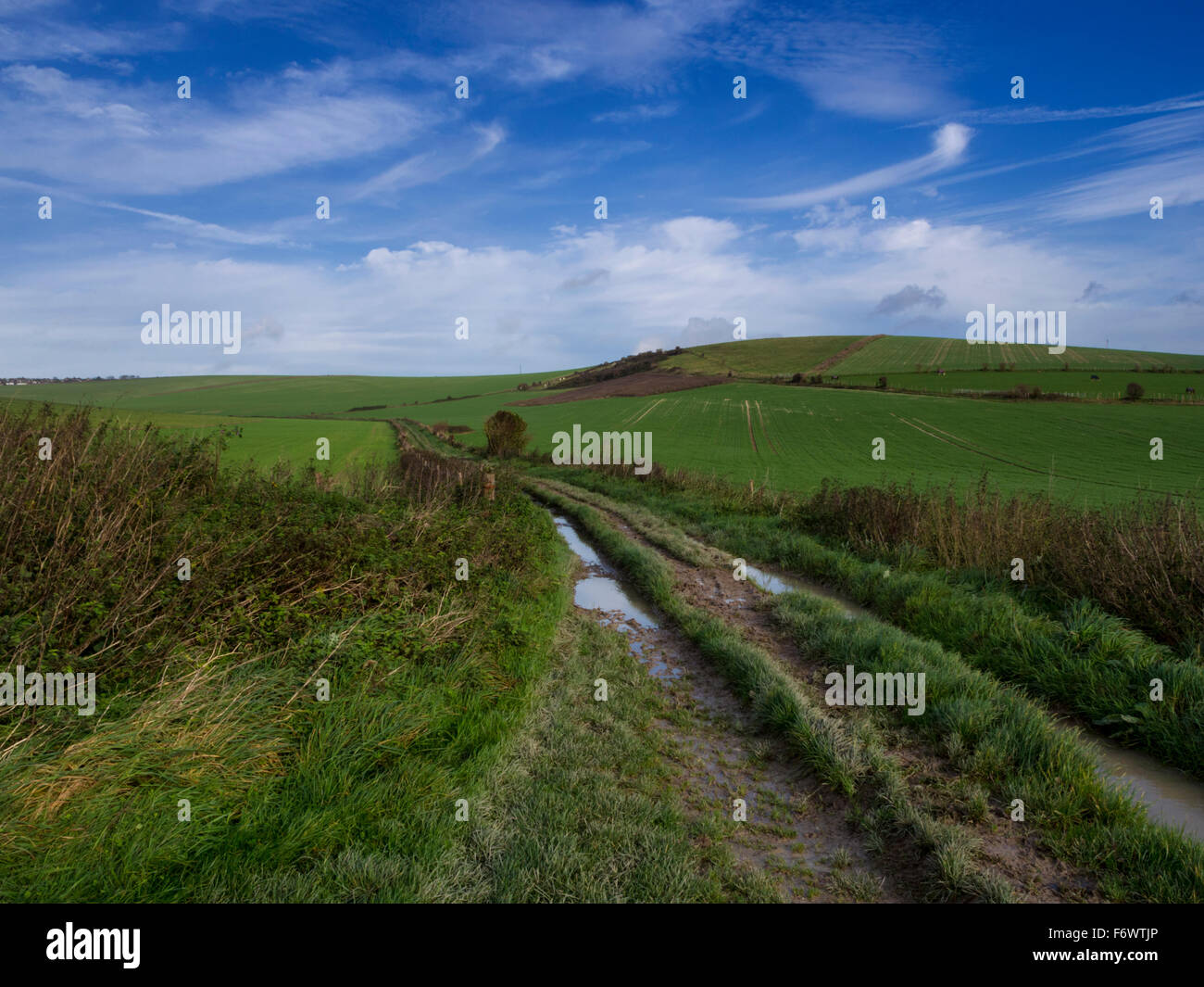 Bridlepath at Wick Bottom from Ovingdean towards Woodingdean, Brighton ...
