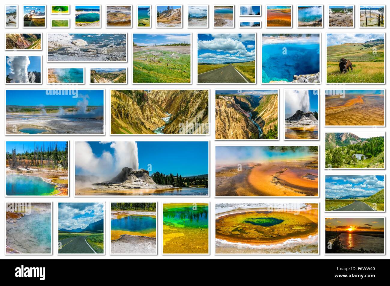 Yellowstone National Park collage Stock Photo - Alamy