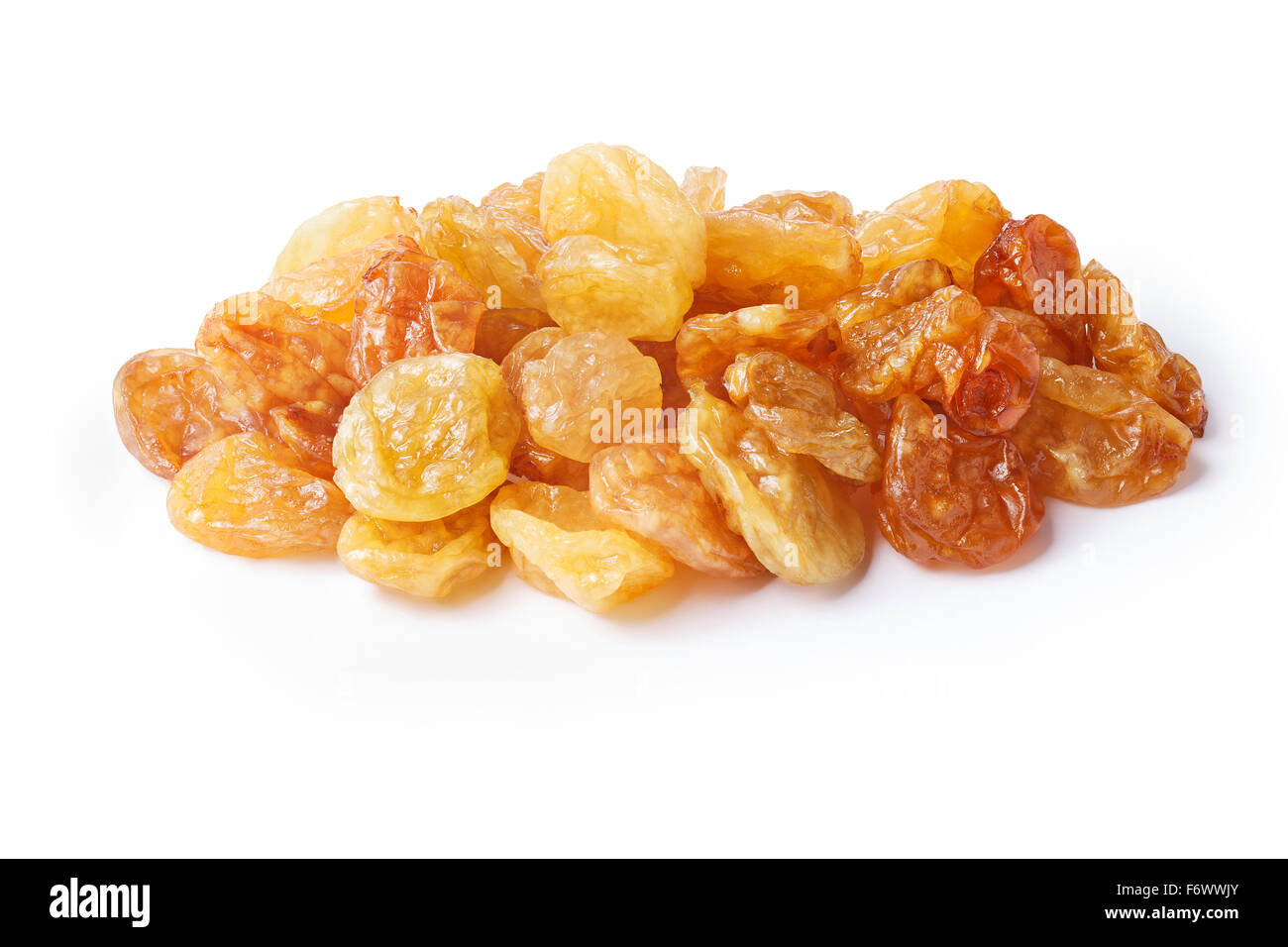 Golden natural seedless raisins from California. Dried treated grapes ...