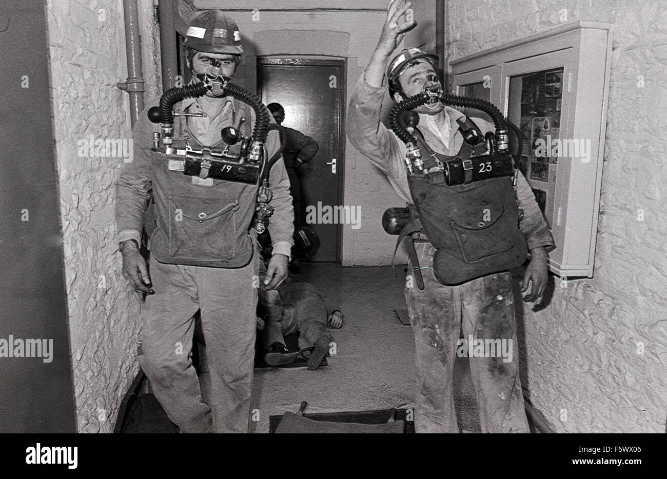 The mines rescue station at Crumlin, south Wales coalfield 1983. The ...