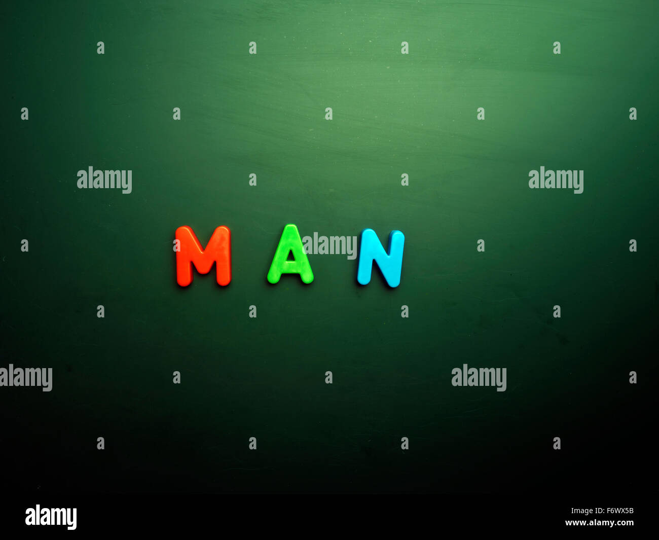 man concept in colorful letters isolated on blank blackboard Stock ...