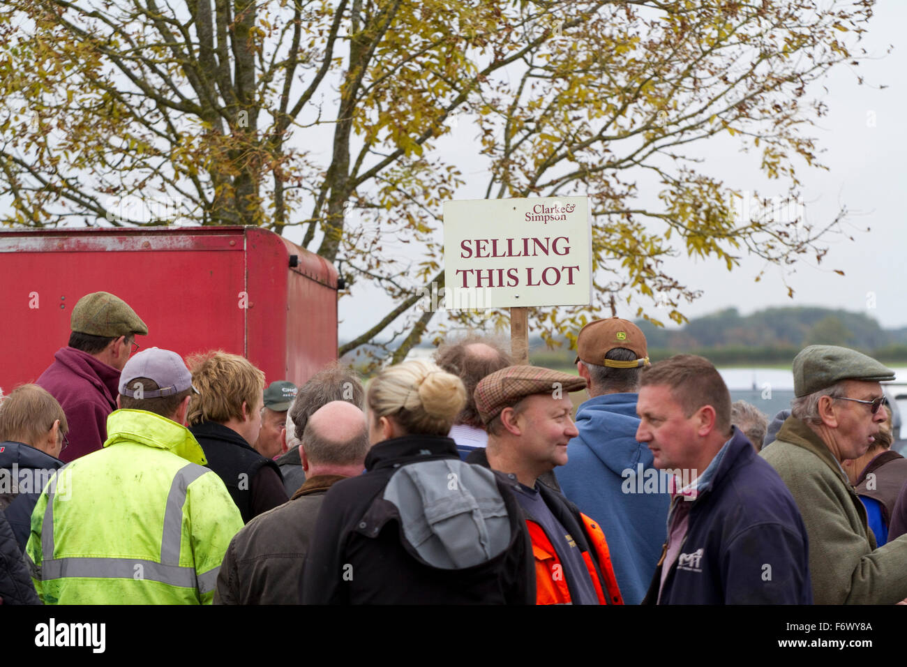 Selling This Lot sign at a farm machinery auction Stock Photo - Alamy