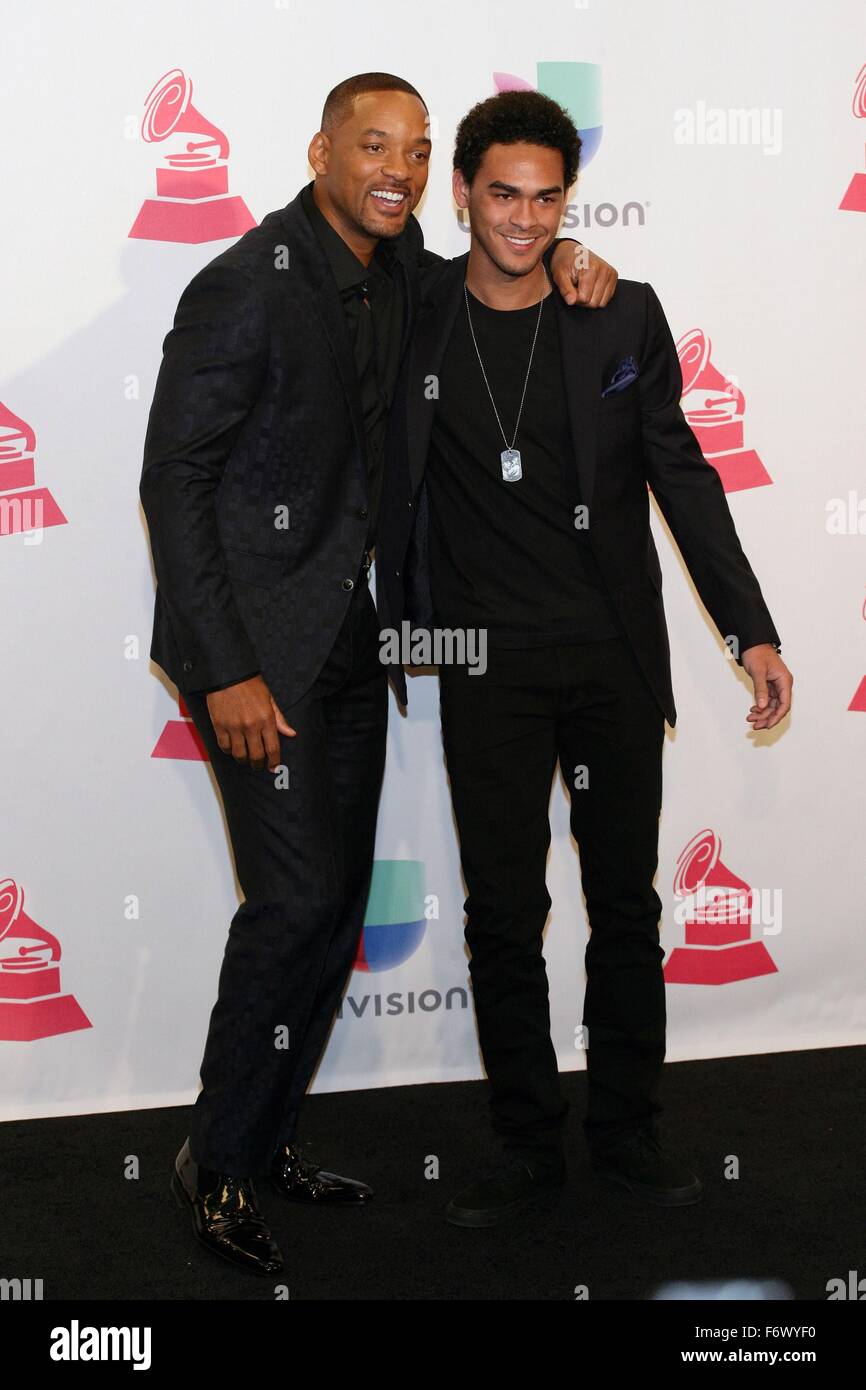 Las Vegas, NV, USA. 19th Nov, 2015. Will Smith, Trey Smith in the press ...