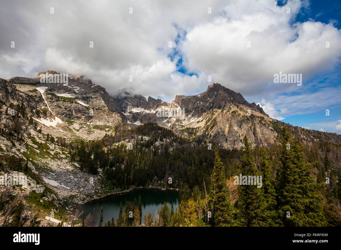 Surprise Lake, near Amphitheatre Lake, 3000m up in Grand Teton National ...