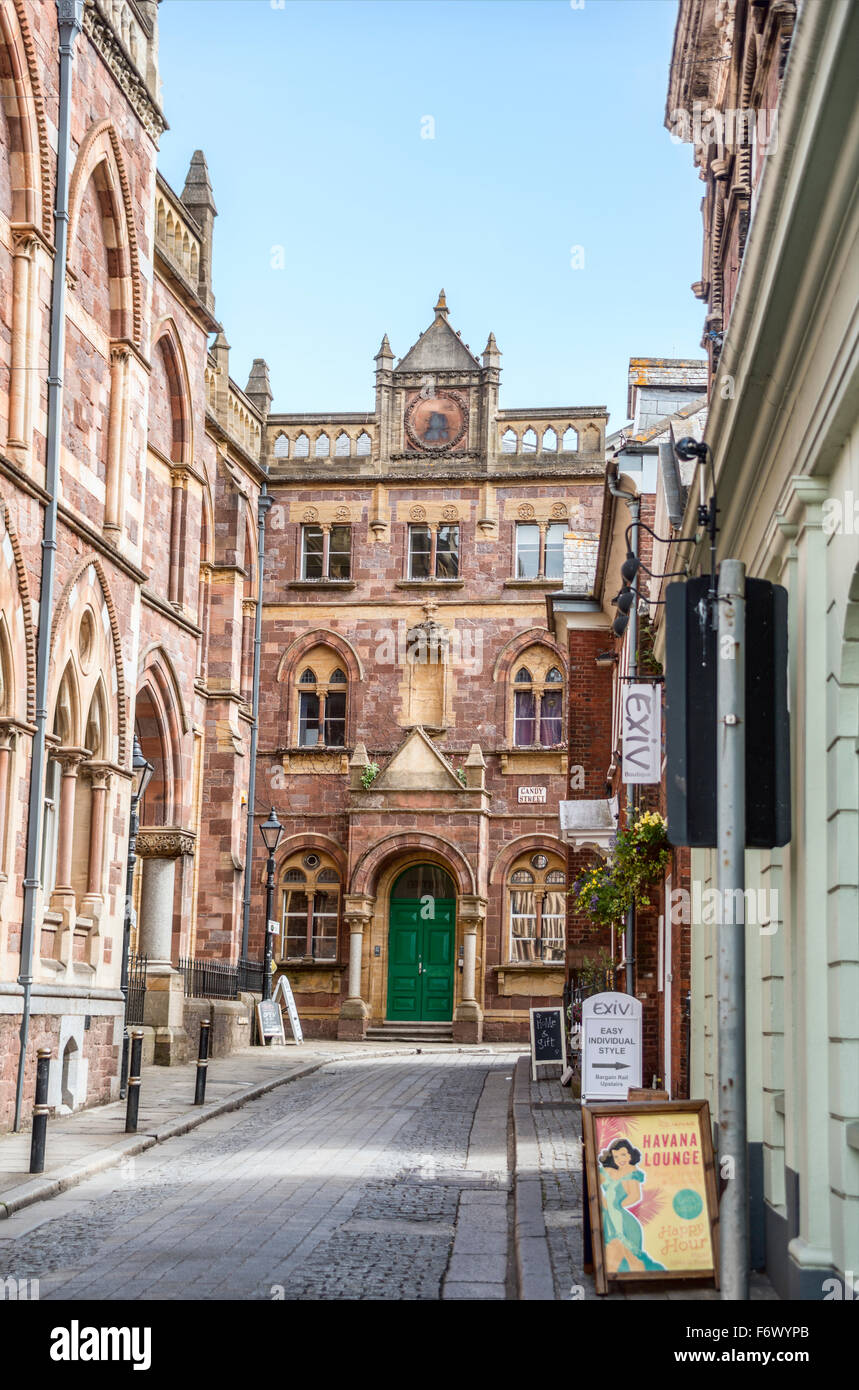 Gandler Street in the old town of Exeter, Devon, England, UK Stock ...