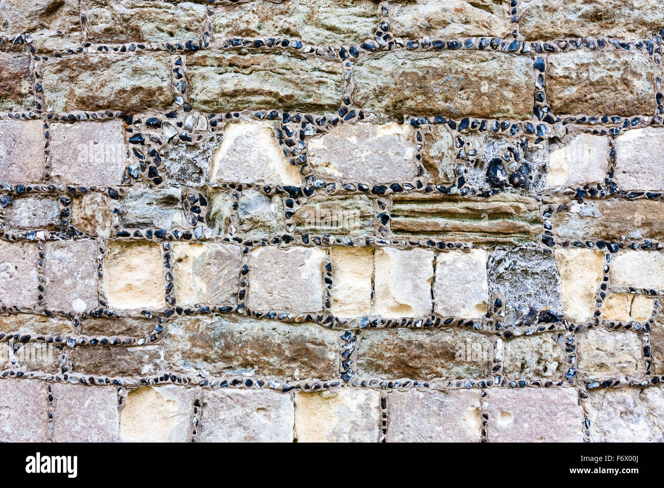 England, Deal Tudor Castle. Close up, main keep wall, showing ...