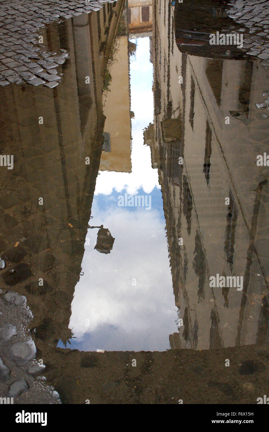 Puddle Reflection Stock Photo - Alamy
