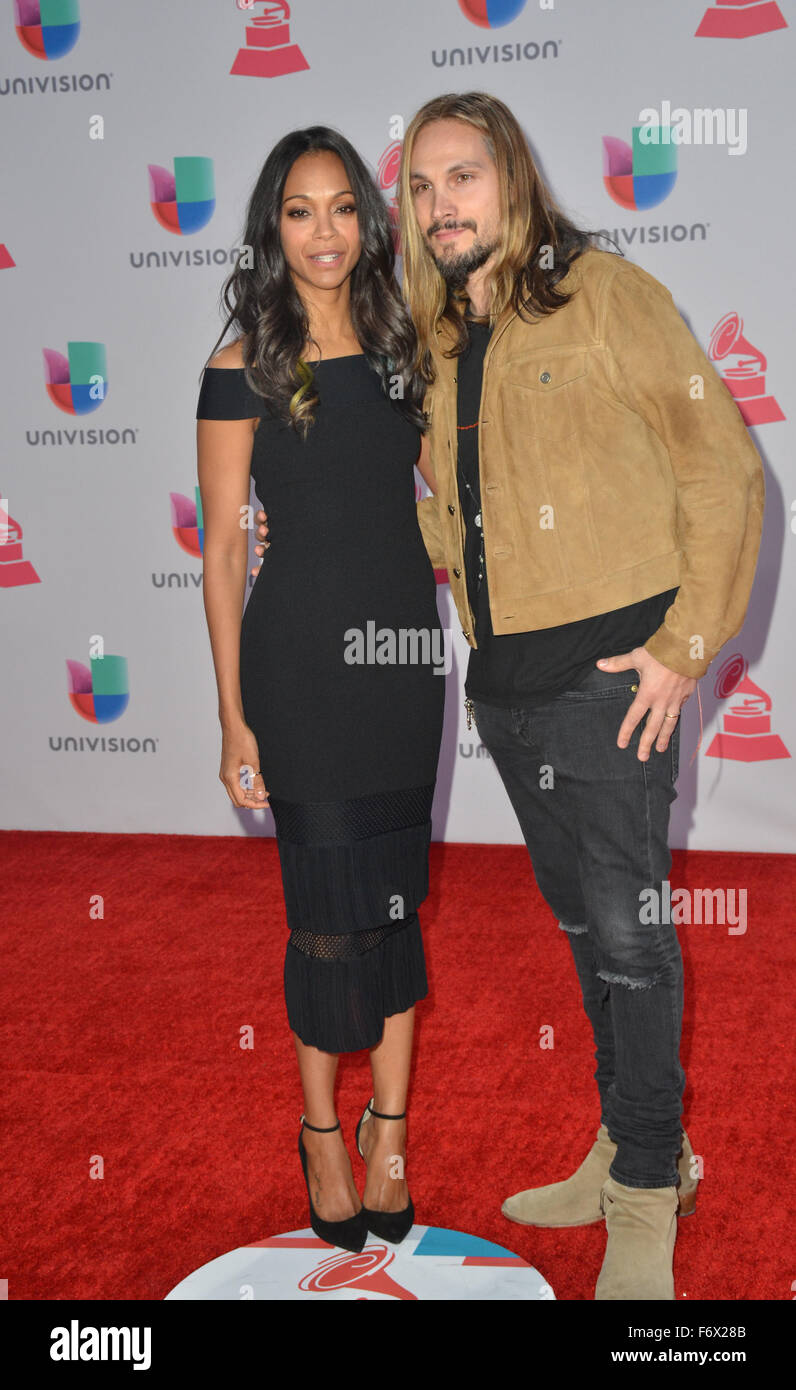 Las Vegas, Nevada, USA. 20th Nov, 2015. Zoe Saldana and Marco Perego ...