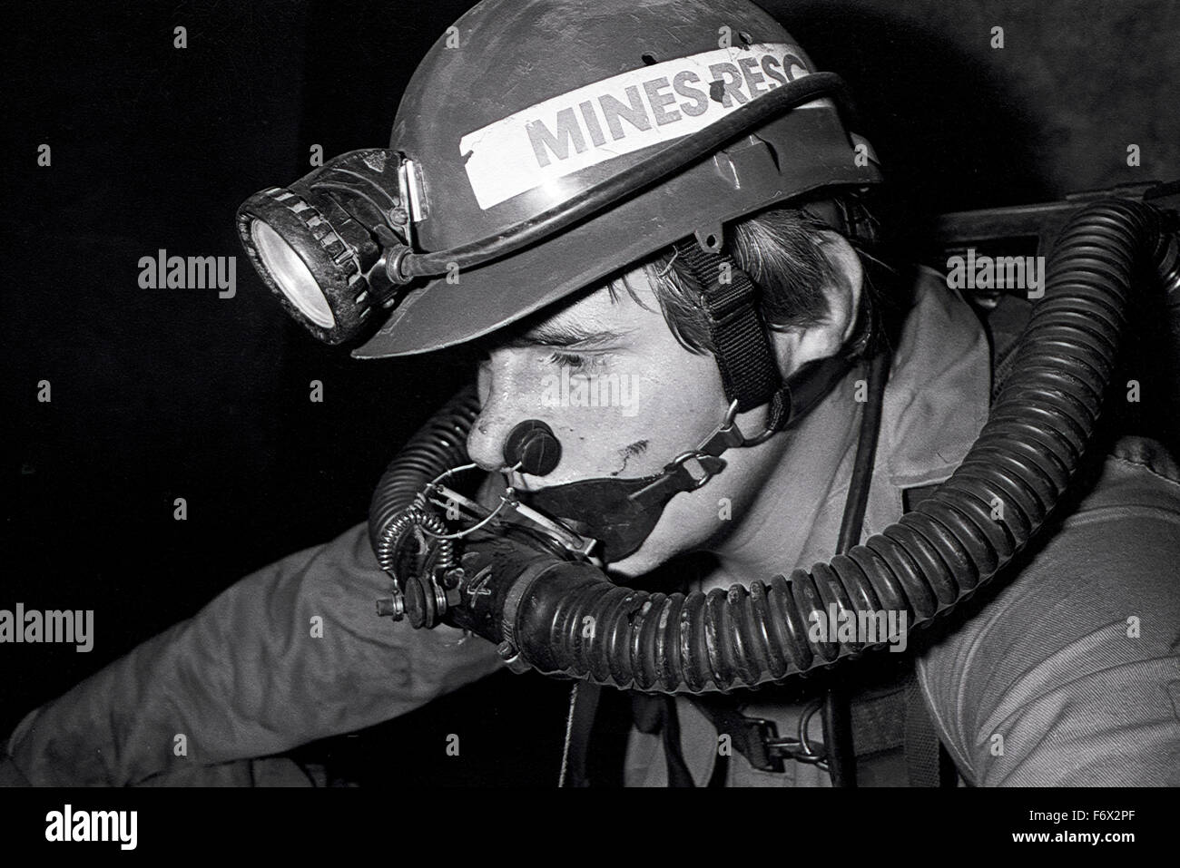 The mines rescue station at Crumlin, south Wales coalfield 1983. The ...