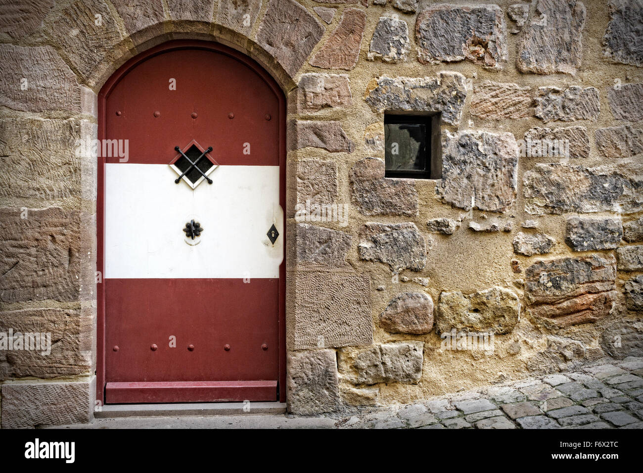 A medieval doorway and wall at the Kaiserburg Castle, Nuremberg ...