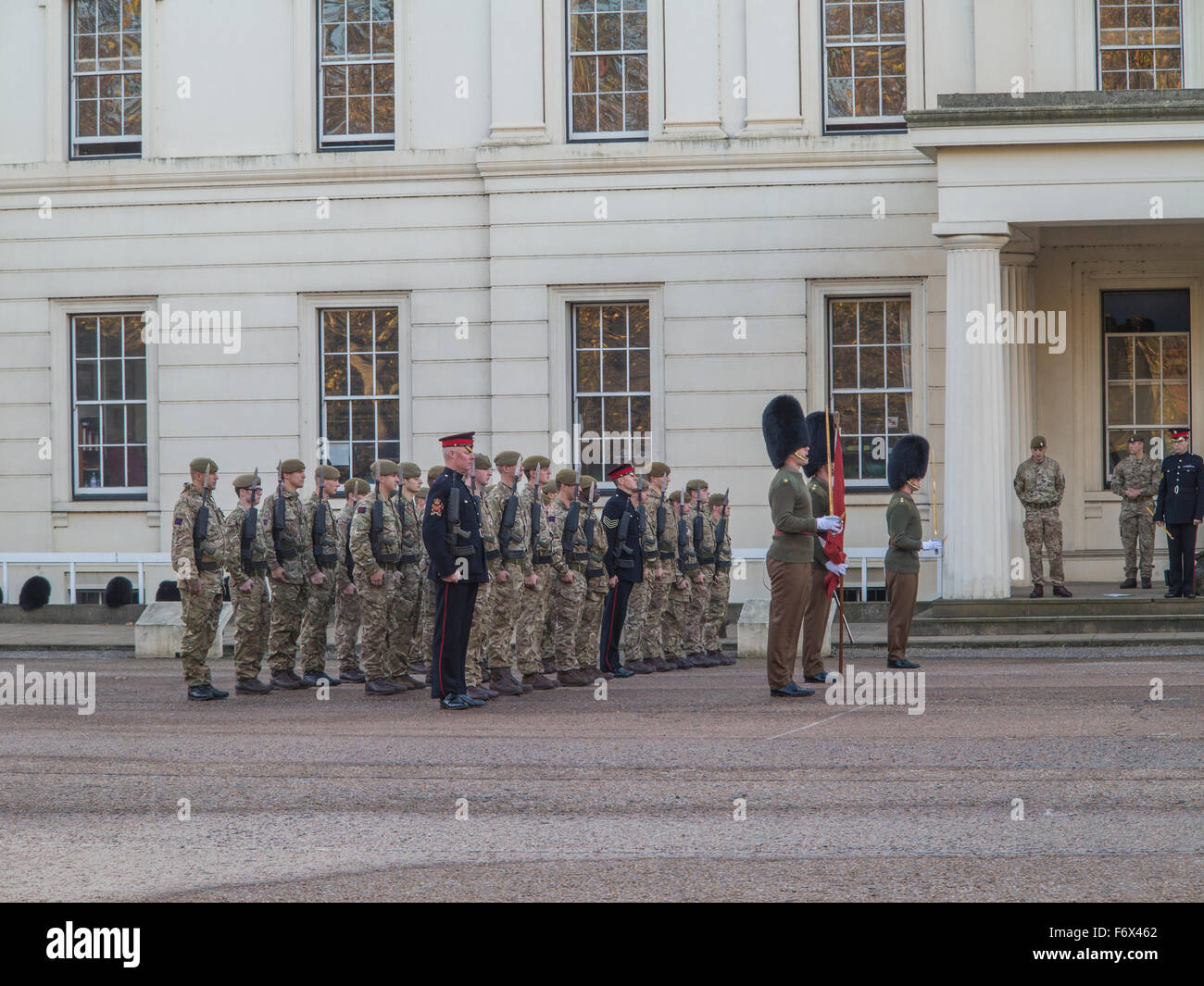 Household division training outside barracks in central london Stock ...