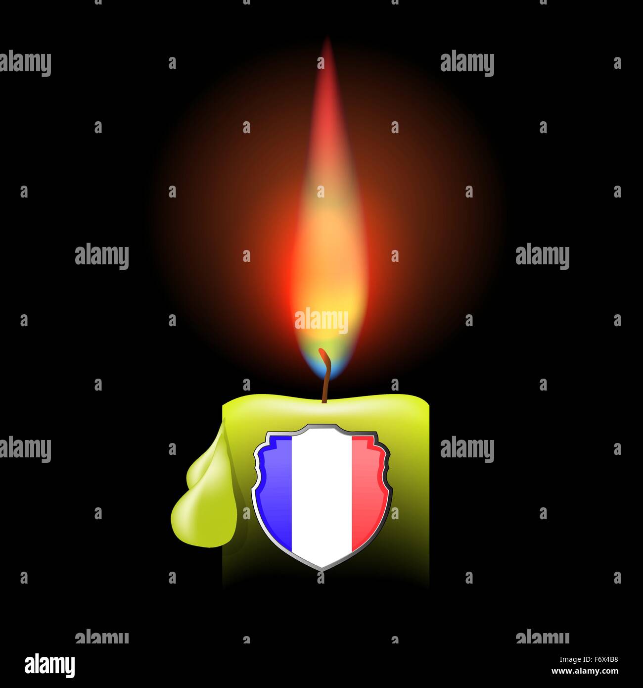 Blue color candle burning Stock Vector Images - Alamy