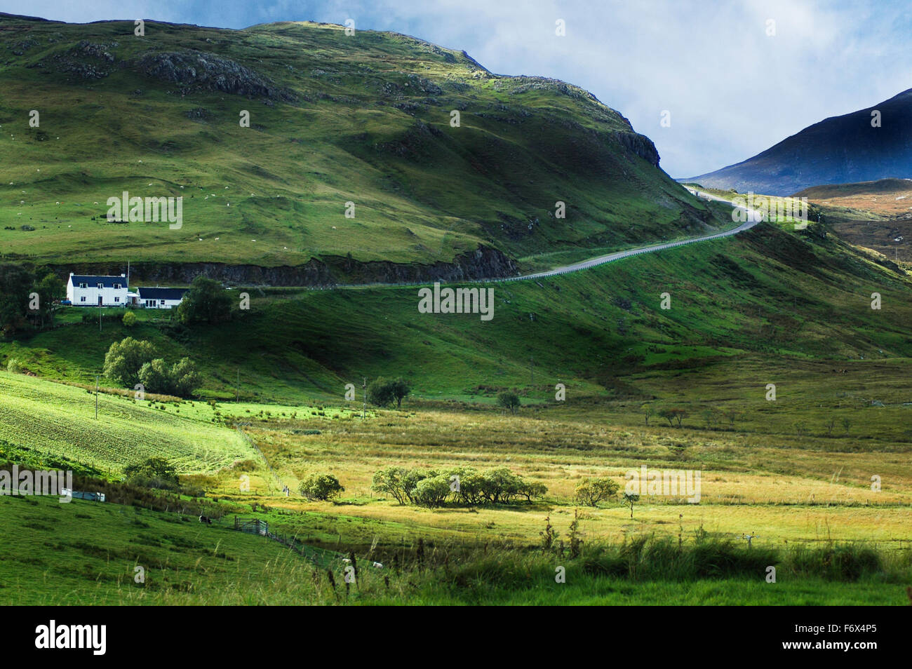 A Scottish Highlands remote twisting country road Stock Photo - Alamy