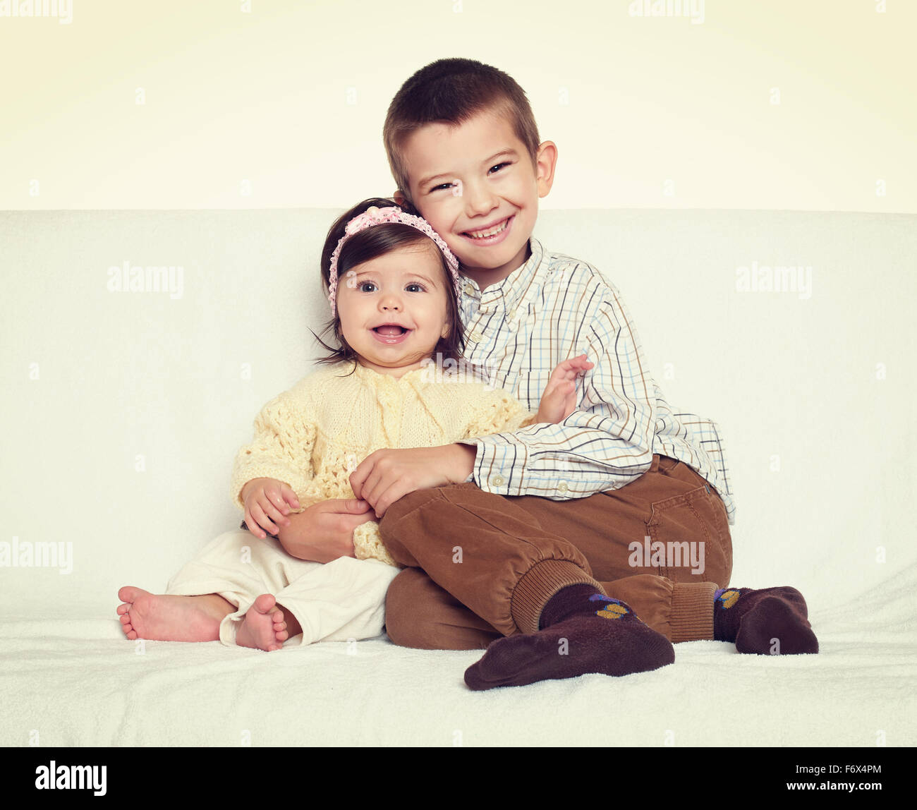little child portrait brother and sister Stock Photo - Alamy