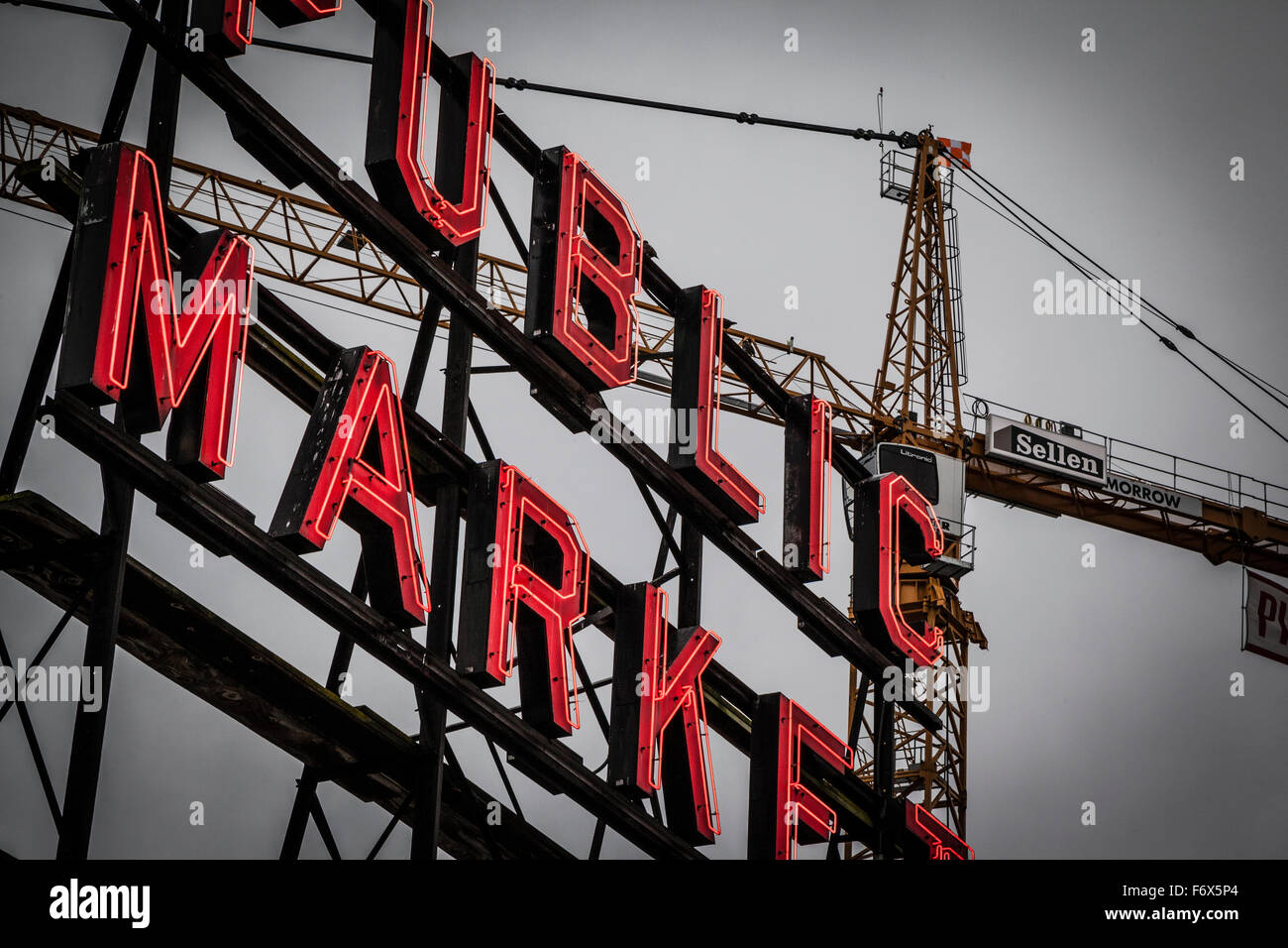 Public Market Neon sign. Seattle, Washington state Stock Photo - Alamy