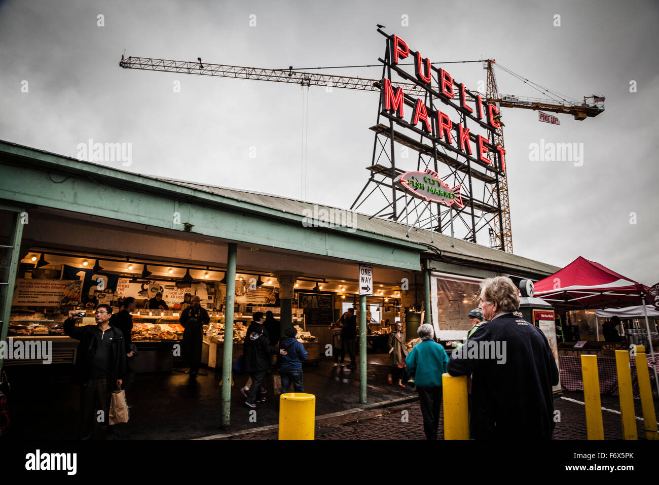 Public Market Neon sign. Seattle, Washington state Stock Photo - Alamy