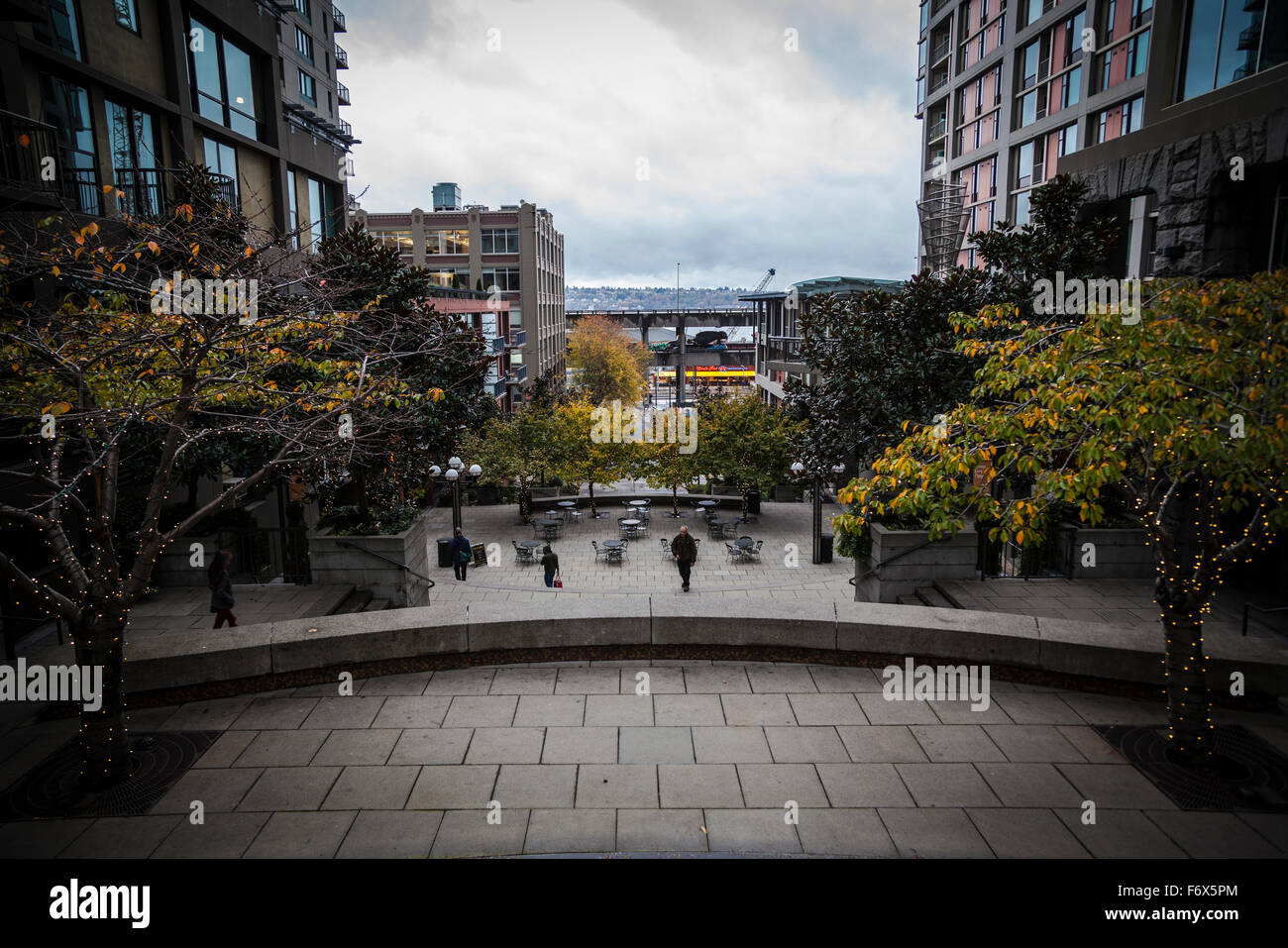 Stairs to the Seattle Ferry, Washington state Stock Photo - Alamy