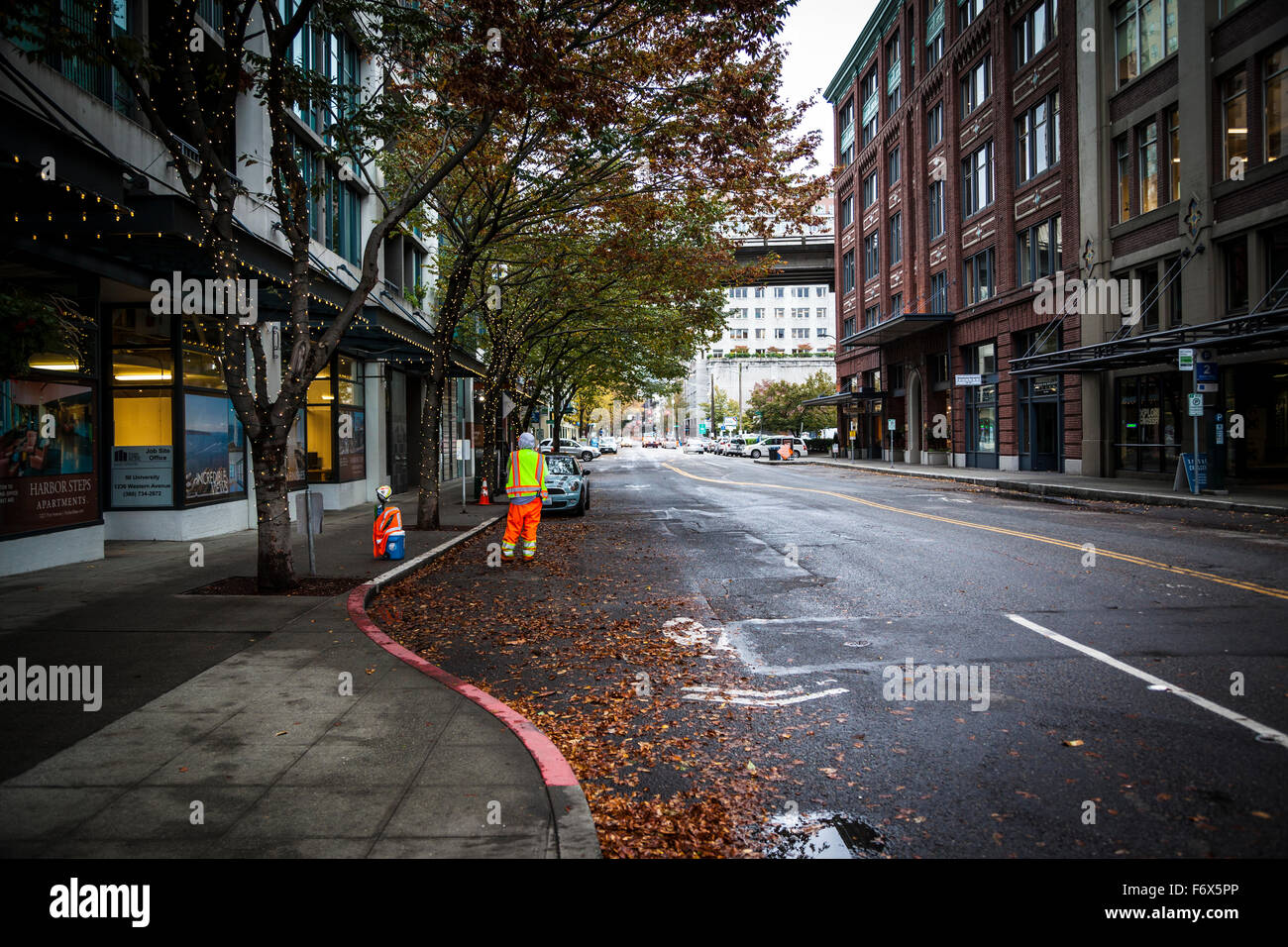 Seattle street scene, Washington state Stock Photo - Alamy