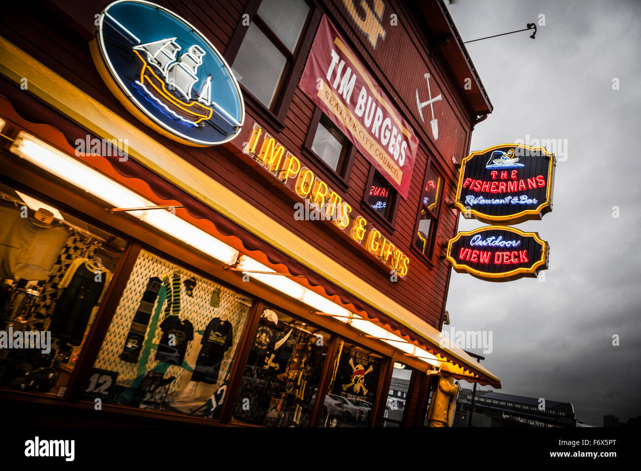 Restaurant neon sign, Seattle, Washington state Stock Photo - Alamy