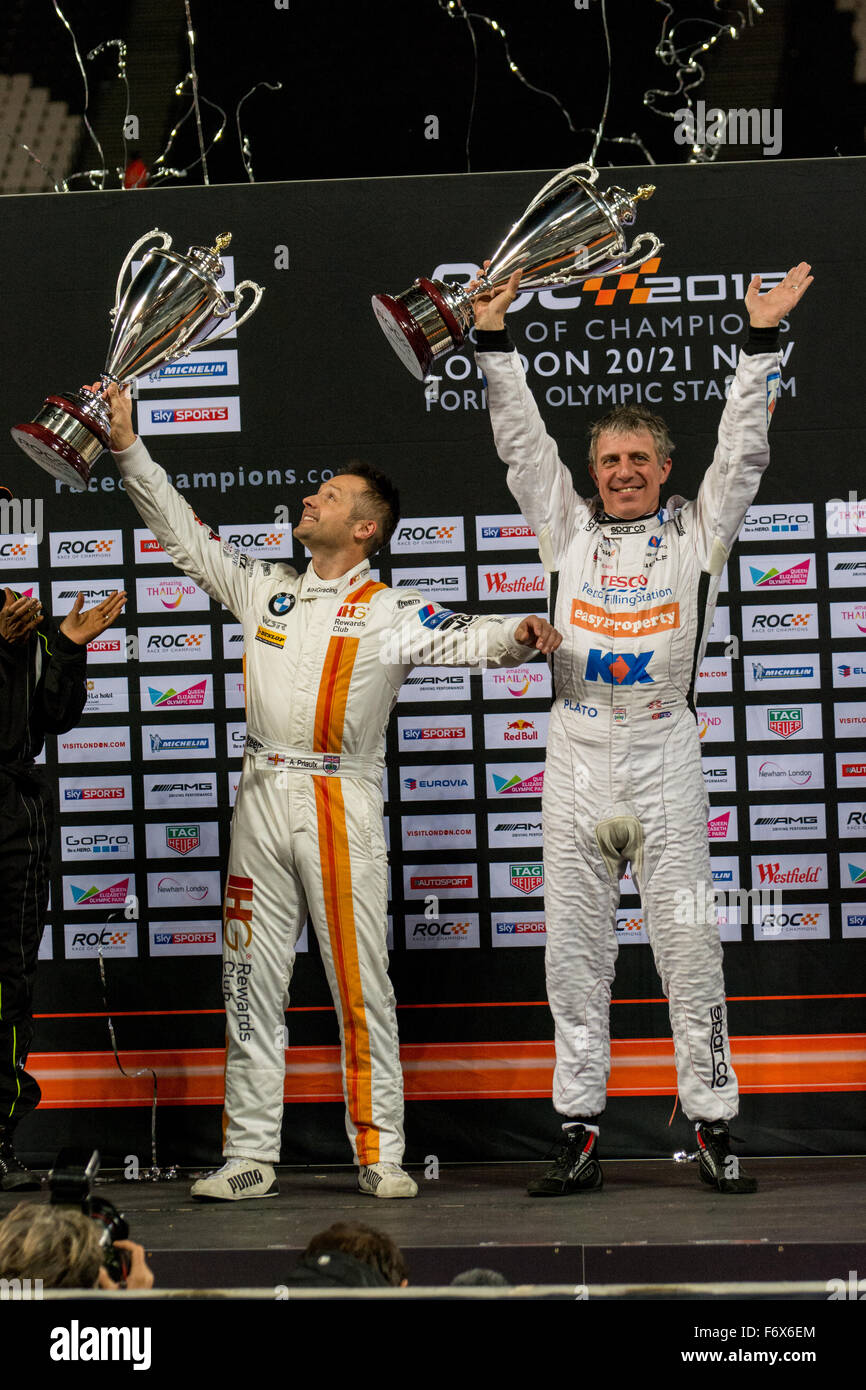 London, UK. 20th Nov, 2015. Andy Priaulx and Jason Plato of England ...