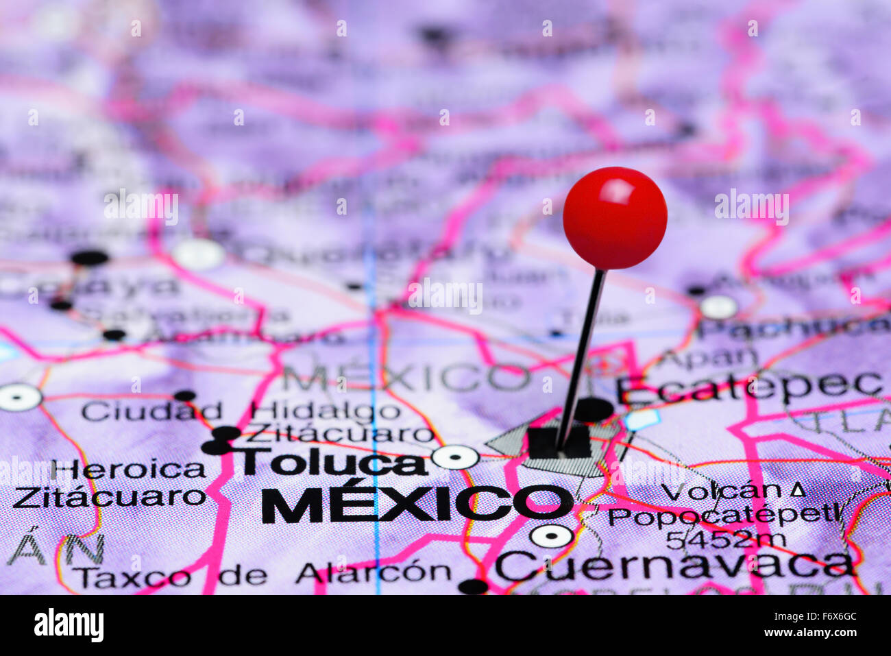 Mexico city pinned on a map of Mexico Stock Photo - Alamy