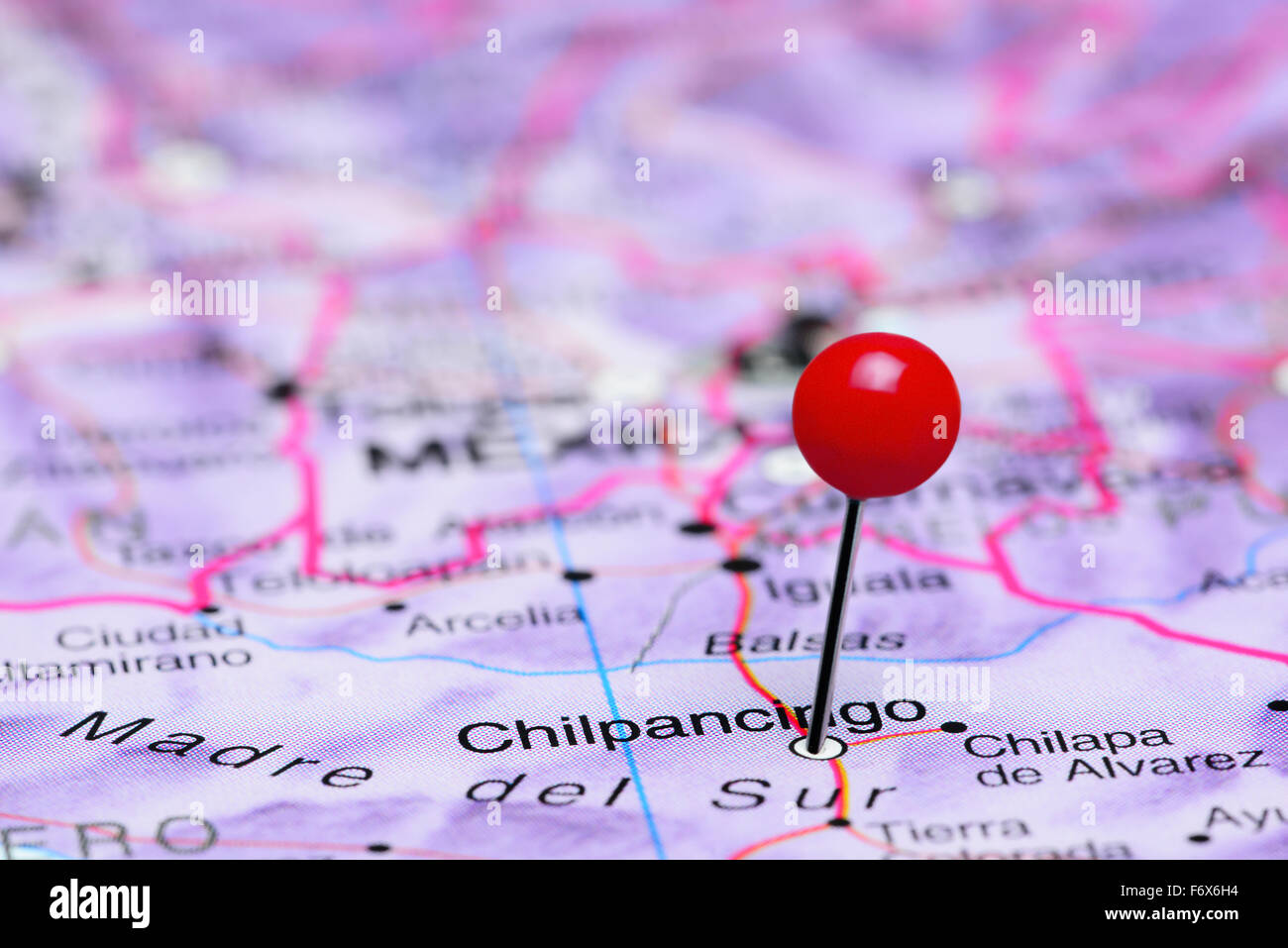 Chilpancingo pinned on a map of Mexico Stock Photo - Alamy