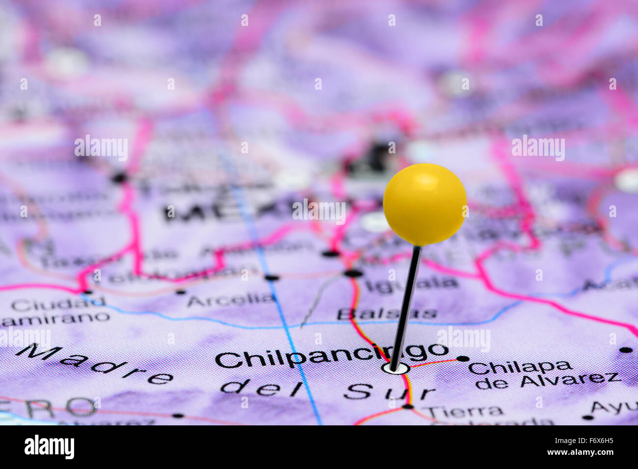 Chilpancingo pinned on a map of Mexico Stock Photo - Alamy