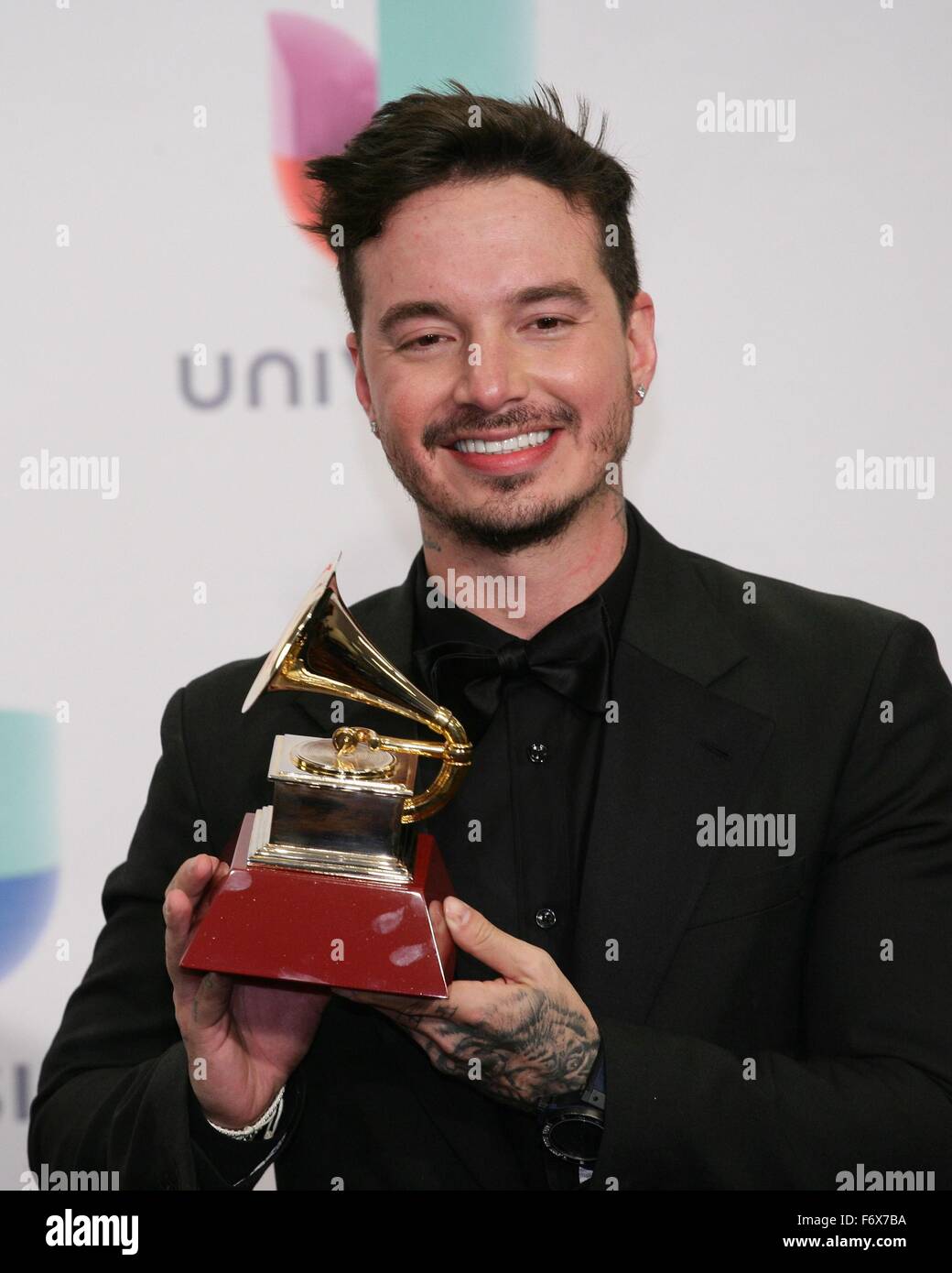 Las Vegas, NV, USA. 19th Nov, 2015. J Balvin in the press room for 16th ...