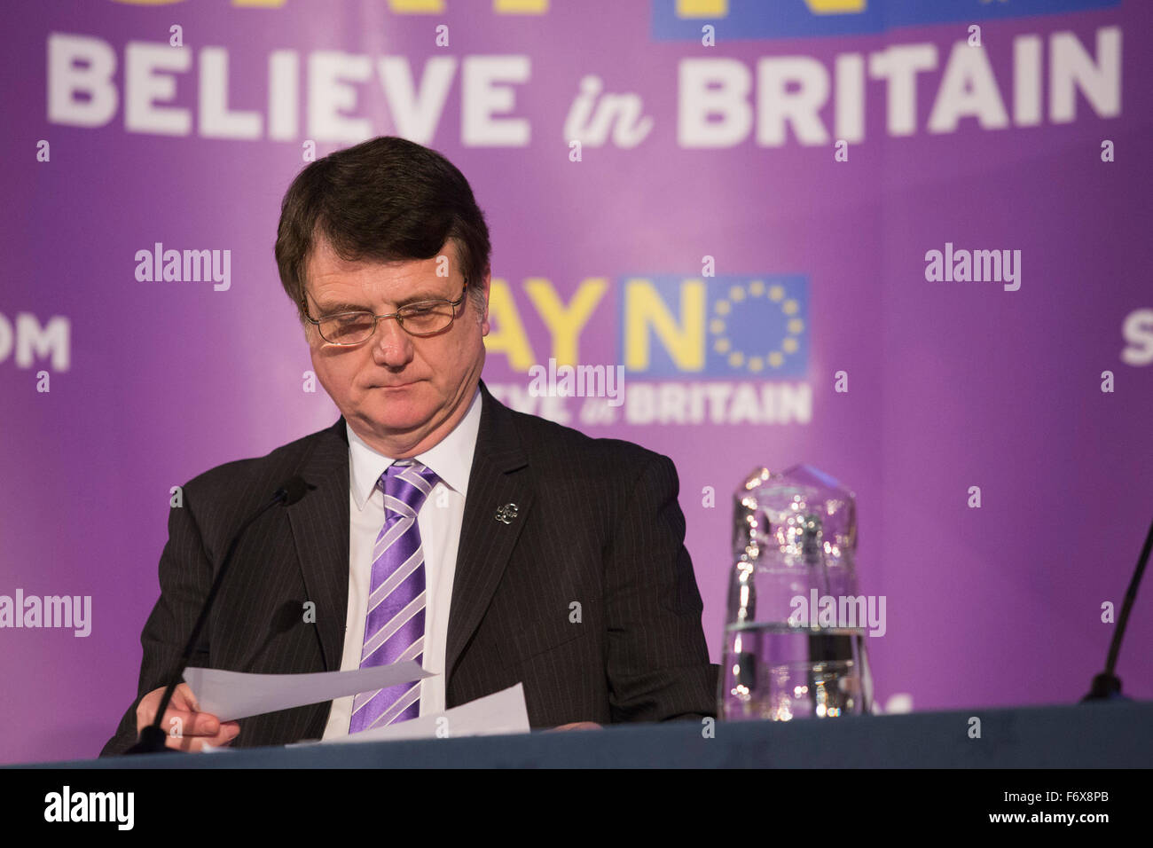 London, UK. 20 November 2015. Gerard Batten MEP. Nigel Farage MEP ...