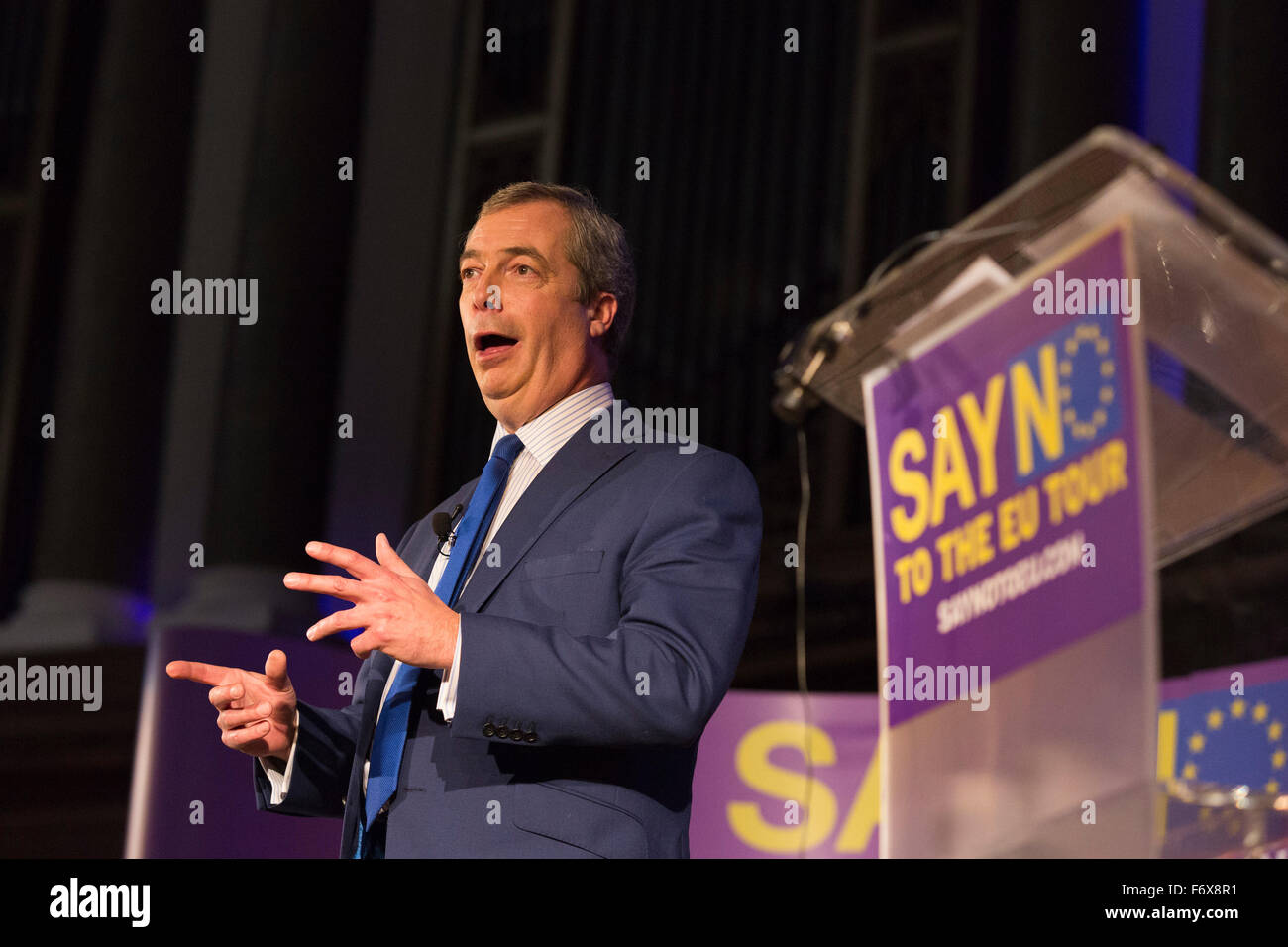 London, UK. 20 November 2015. Nigel Farage MEP, leader of the UK ...