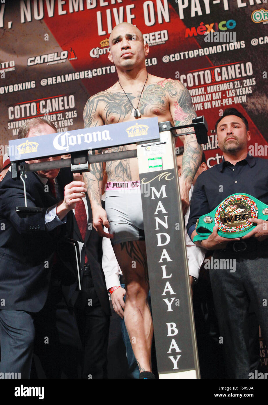 Las Vegas, Nevada, USA. 20th Nov, 2015. Boxer Saul Canelo Alvarez ...