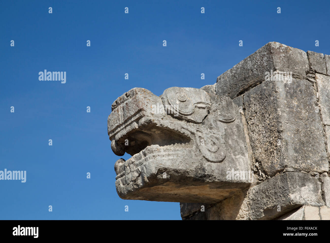 Serpent head, Platform of Venus, Chichen Itza; Yucatan, Mexico Stock ...
