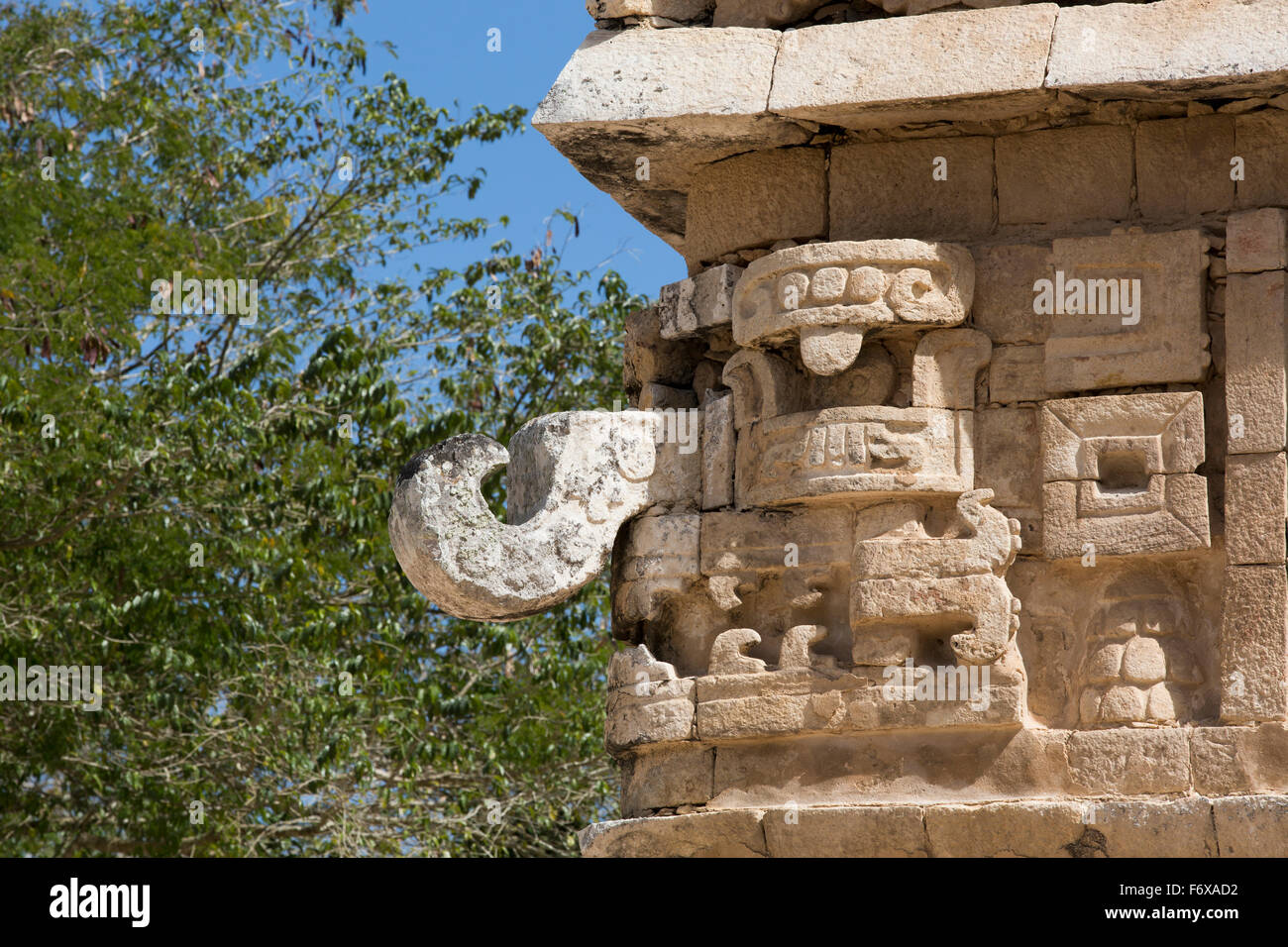 Chac Rain God Mask, The Church, Chichen Itza; Yucatan, Mexico Stock ...