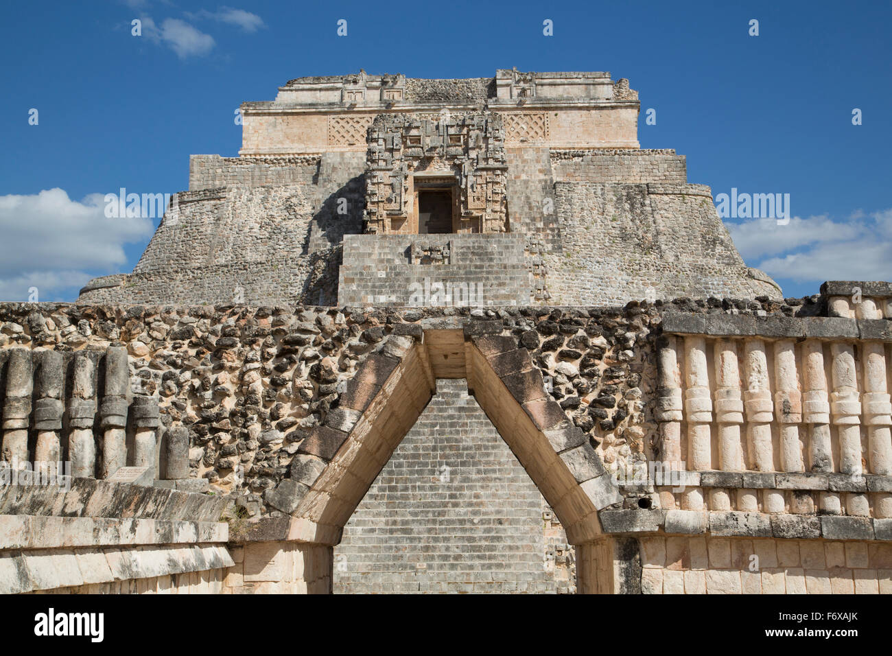 Corbelled Arch (foreground), Pyramid of the Magician (background ...